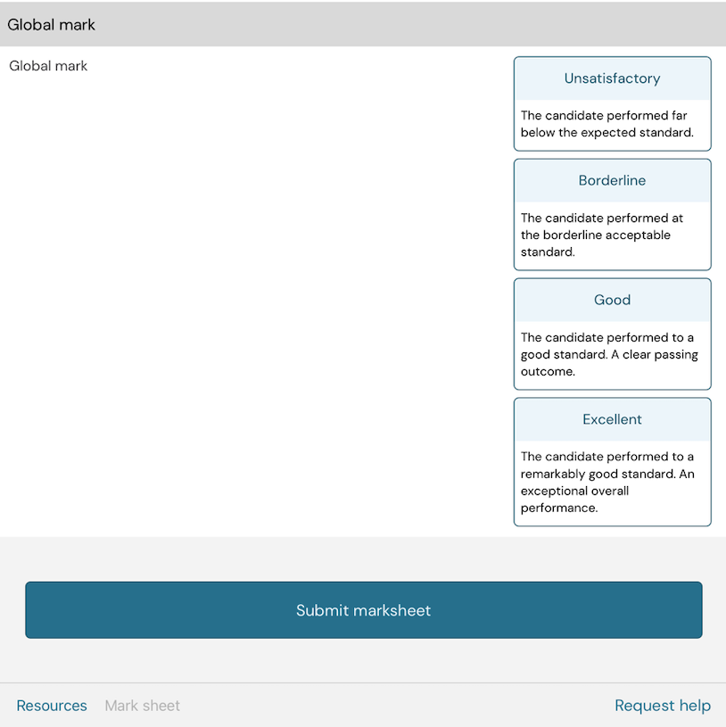 Mark sheet schemas – risr/assess