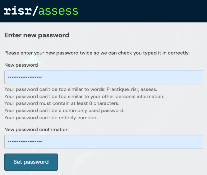 Login options – risr/assess
