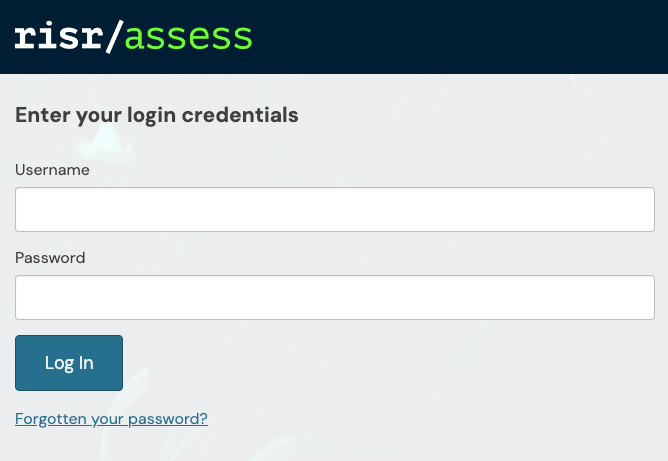Login options – risr/assess