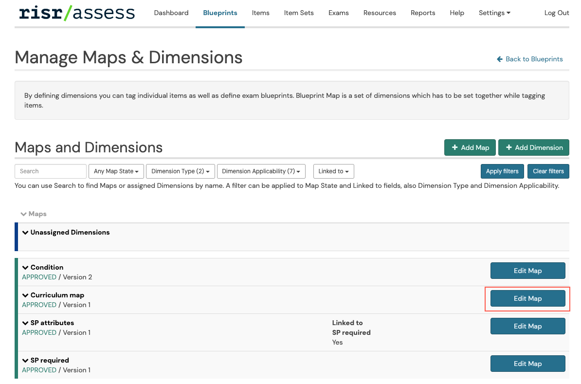 Updating blueprint dimensions/maps – risr/assess