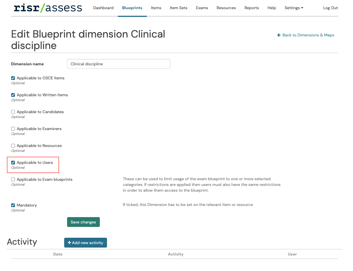 Group assignments and dimensions – risr/assess