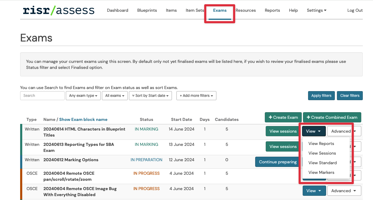 Reopening marking – risr/assess
