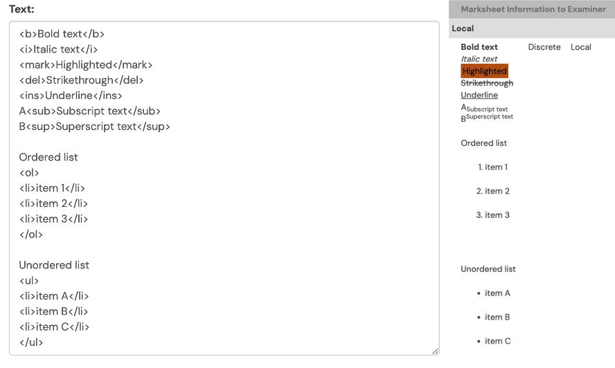 Using HTML in OSCE mark sheets – risr/assess