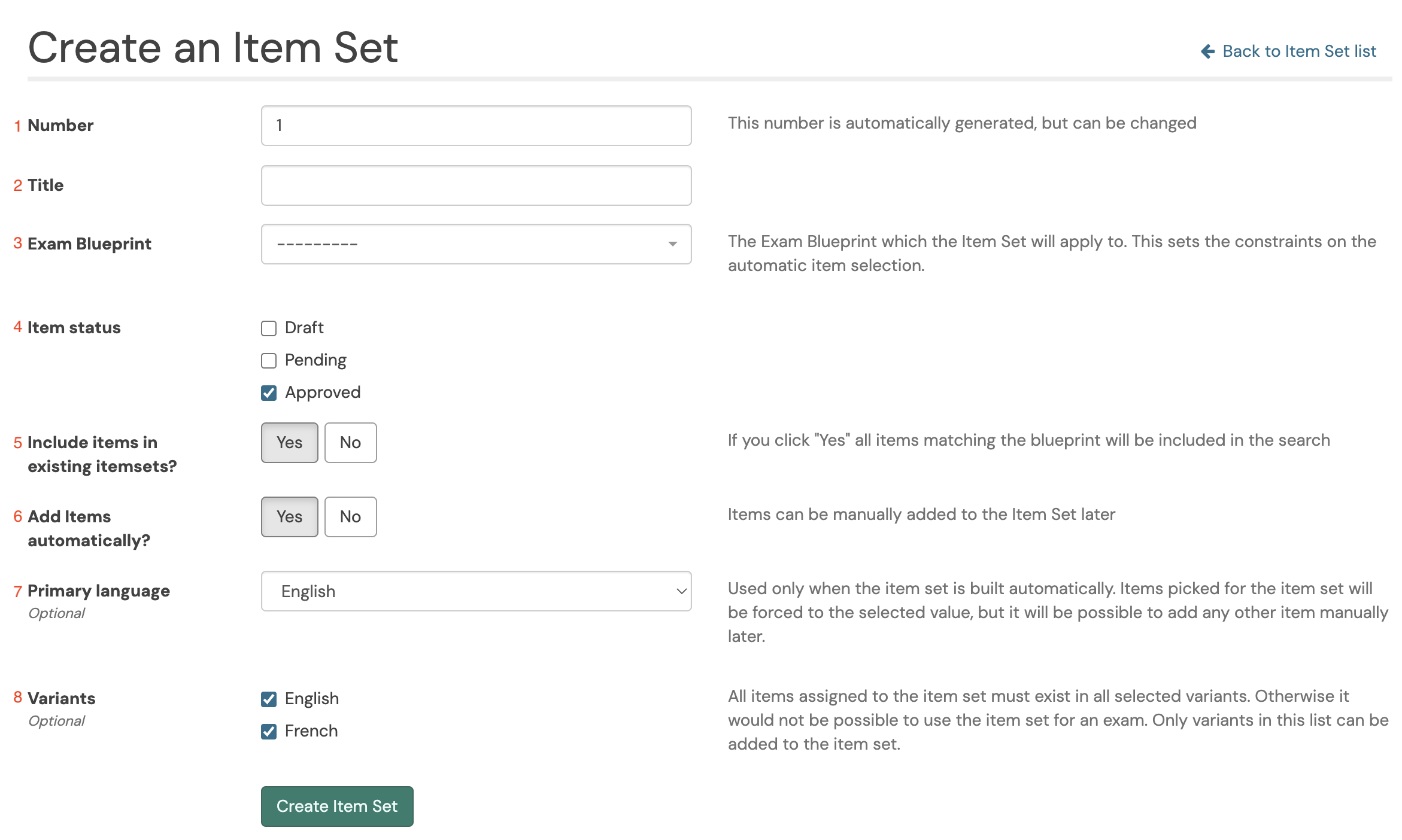 Creating an item set – risr/assess