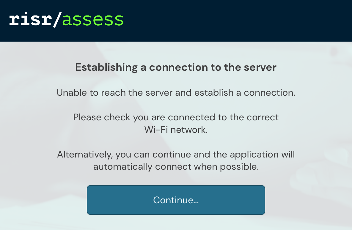 Using the app offline – risr/assess