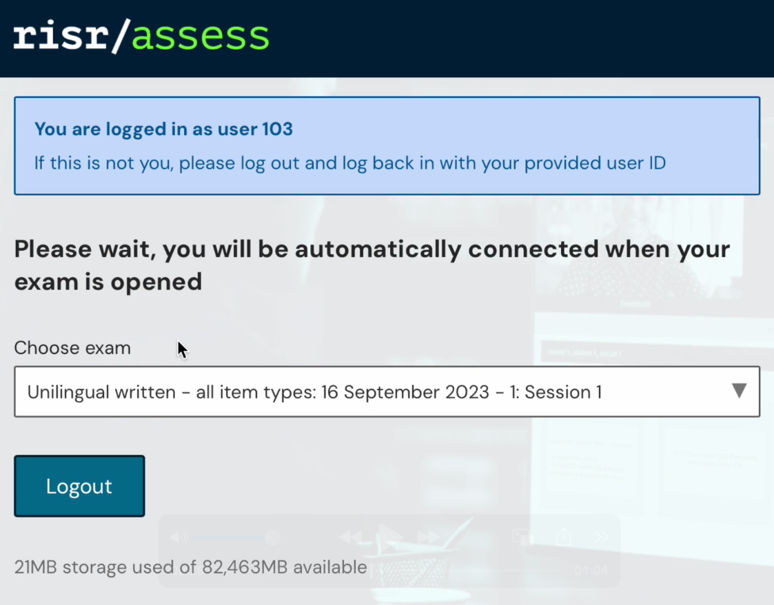 Using exam PINs – risr/assess